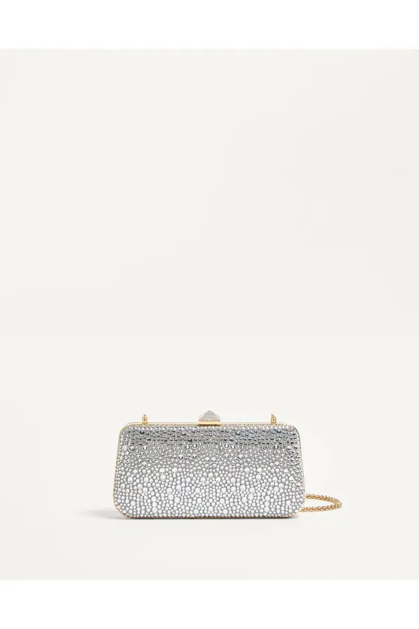 Valentino Garavani Carry Secrets Rhinestone Minaudiere - Gold
