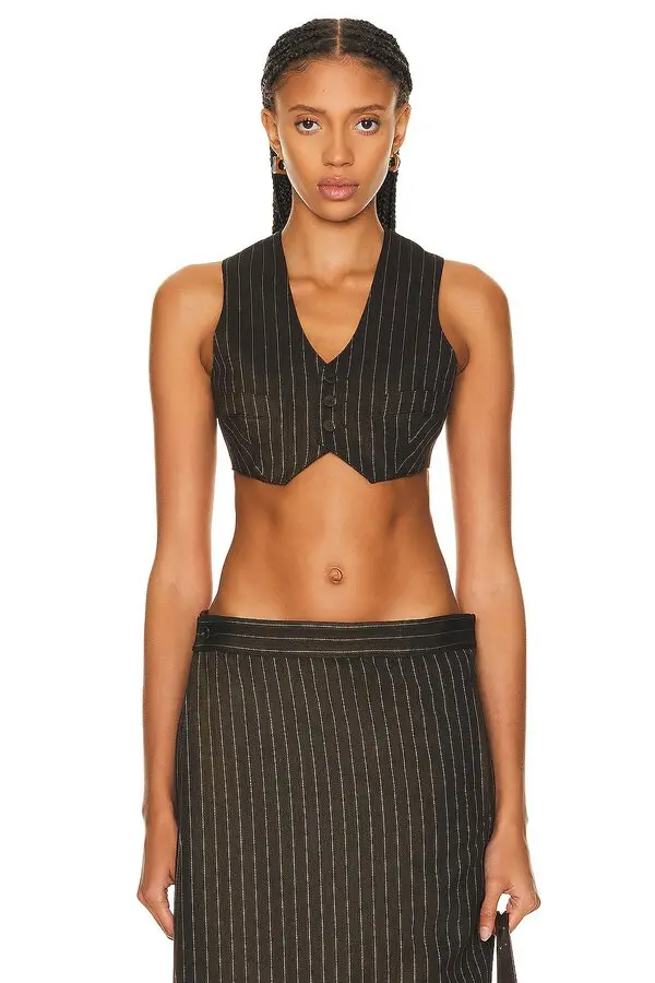 Jean Paul Gaultier Tennis Stripes Laced Gilet