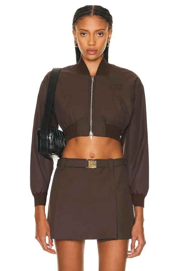Miu Miu Cropped Bomber Jacket