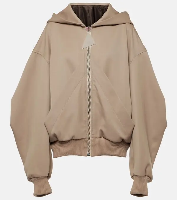 Attico Wool Gabardine Bomber Jacket - Beige