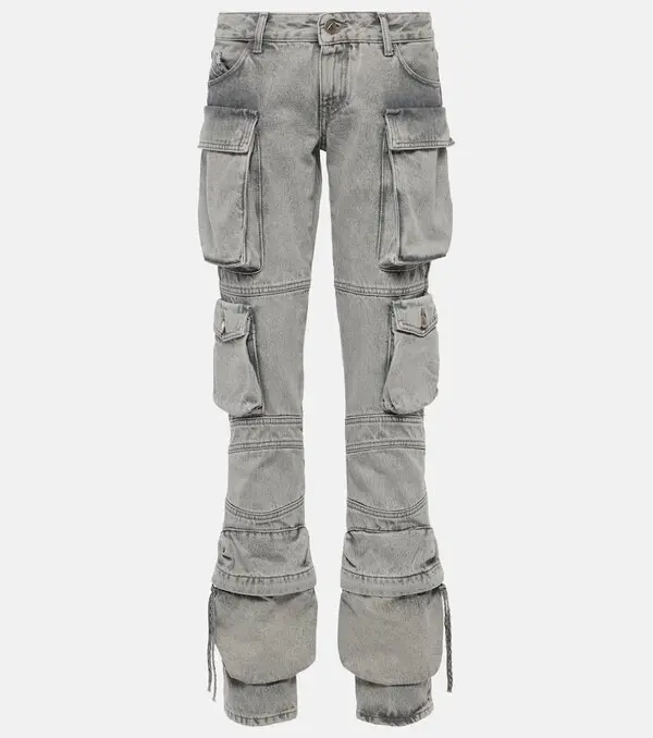 Attico Low-rise Straight Jeans - Grey