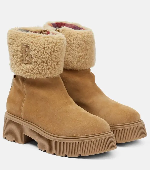 Bogner Turin Suede And Shearling Ankle Boots