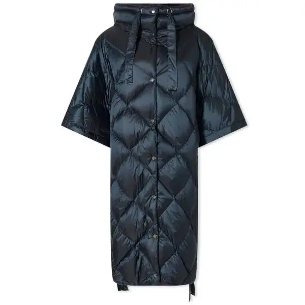 Max Mara Treca Padded Poncho Coat - Midnightblue | Editorialist