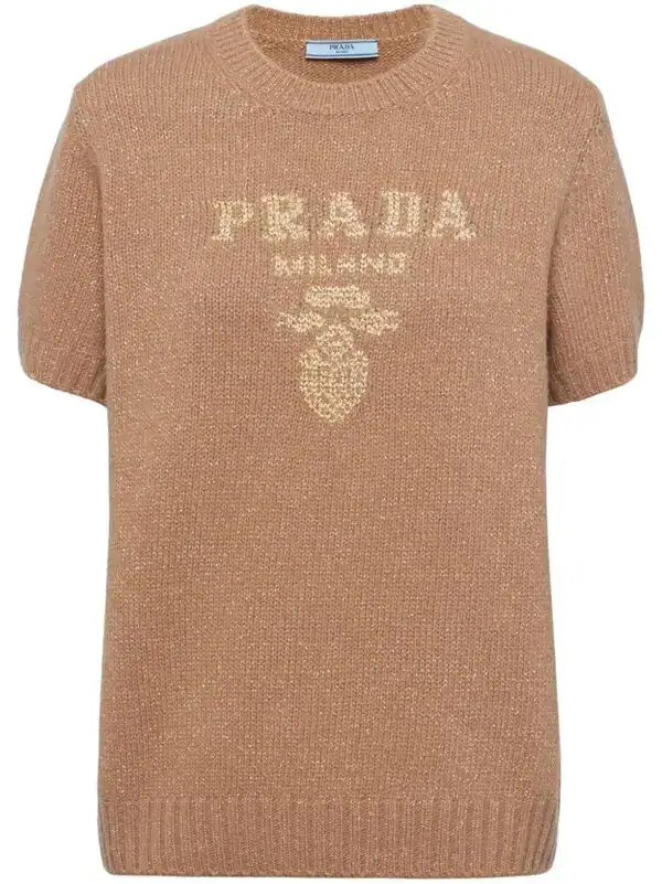 Prada Logo-Intarsia Cashmere-Blend Jumper - Neutrals | Editorialist