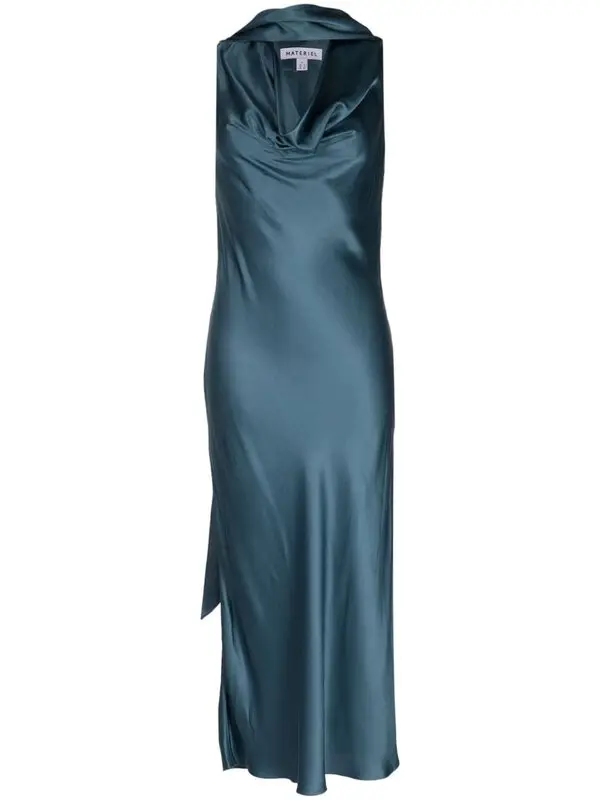 Matériel Draped Scarf-detail Midi Dress