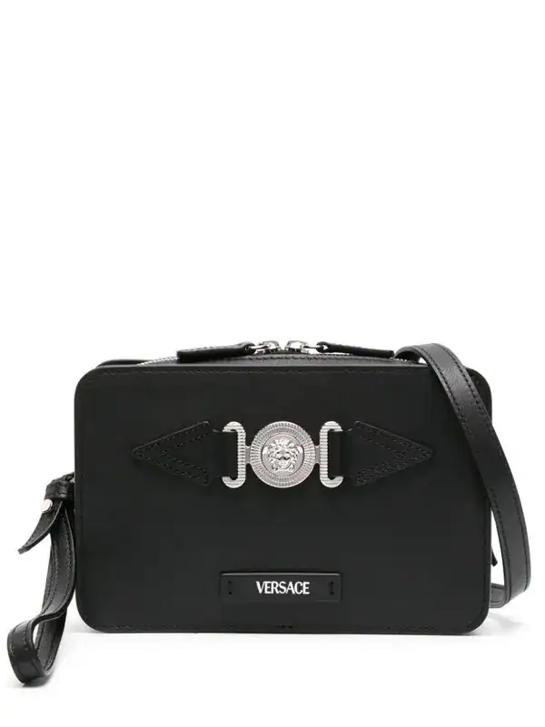 Versace Medusa Biggie Messenger Bag - Black | Editorialist