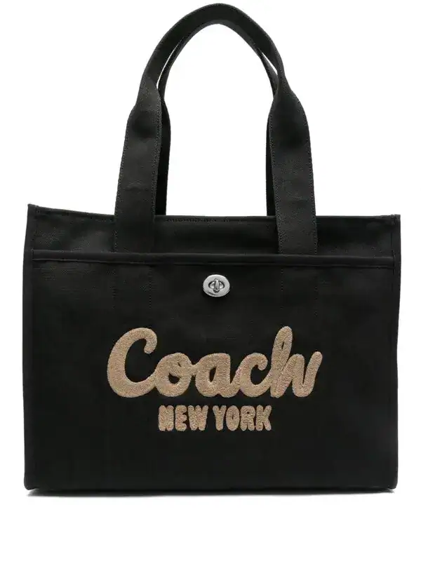 Coach Logo-embroidered Canvas Tote Bag - Black | Editorialist