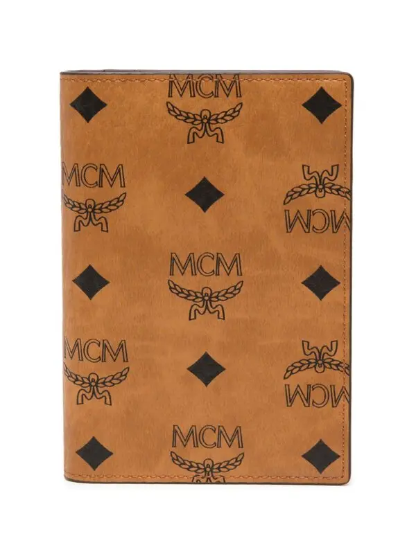Mcm Ottomar Visetos-print Passport Holder - Brown
