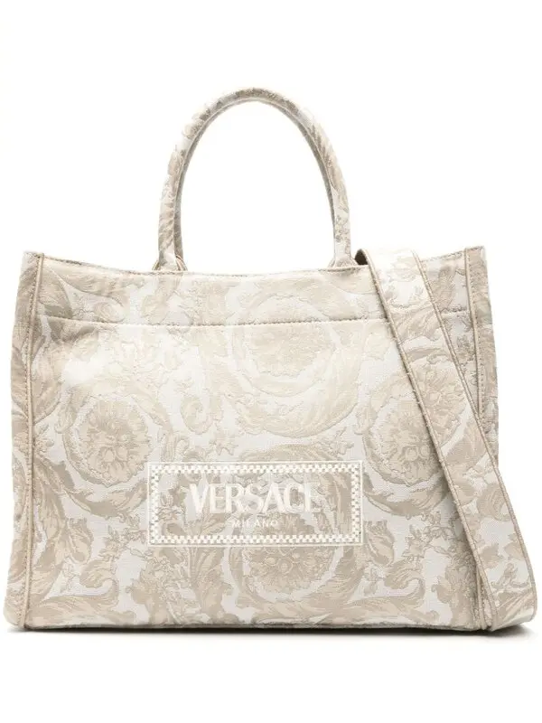 Versace Large Barocco Athena Tote Bag - Brown
