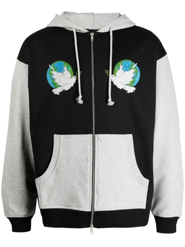 RASSVET Dove Peace Zipped Knit Hoodie