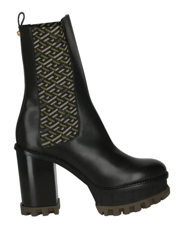 Buy Versace Greca Print Platform Boots - Black At 42% Off | Editorialist