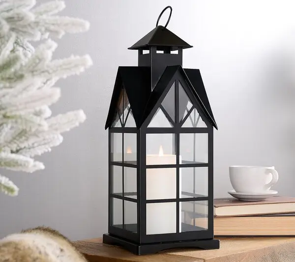 VALERIE PARR HILL As Is In/outdoor 15.5' Metal Lantern W/ Candlelight