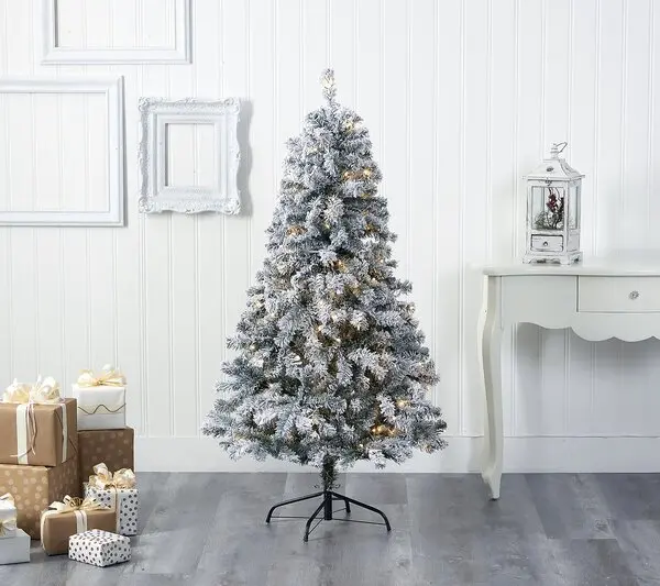 NEARLY NATURAL 5' Rock Springs Spruce Fauxchris Tmas Tree Led
