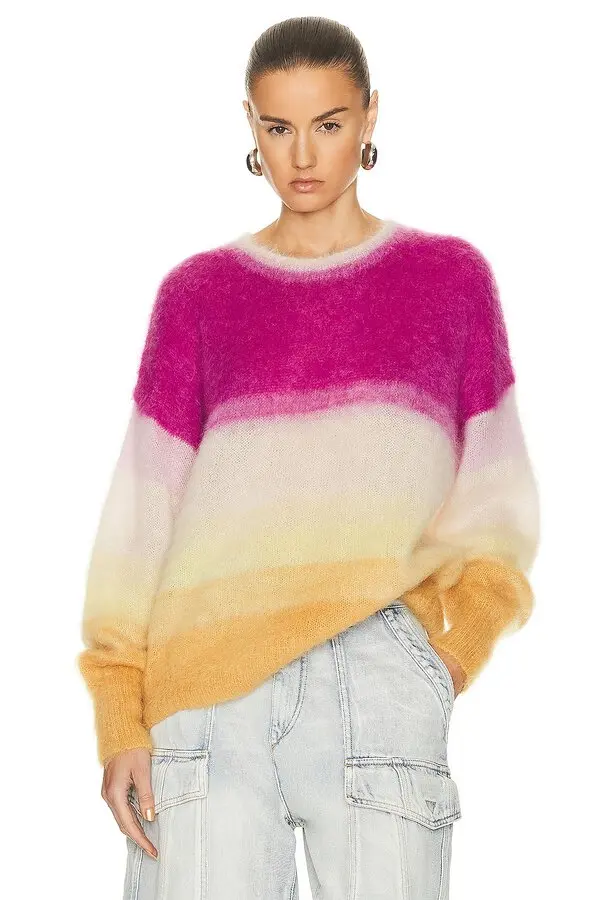Isabel Marant Drussell Sweater In Fuchsia In Fuchsia Yellow 72