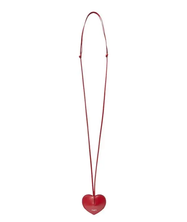 Alaïa Le Coeur Leather Keychain With Strap - Red