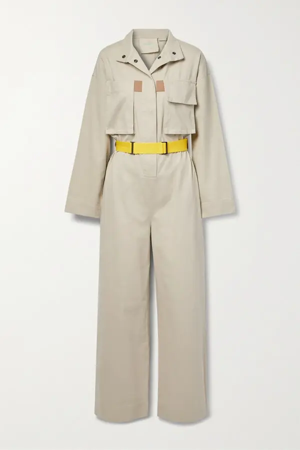 Barbour Roksanda Grace Belted Cotton-twill Jumpsuit - Gray | Editorialist