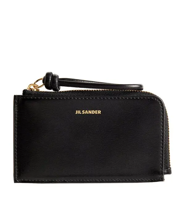 Jil Sander Small Leather Giro Wallet In Black Editorialist