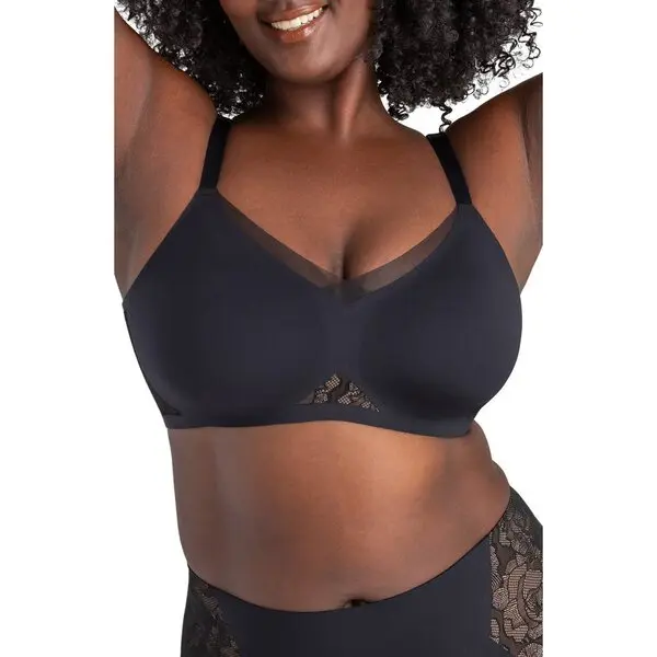 HONEYLOVE Lace Inset Crossover Wireless Bra - Runway