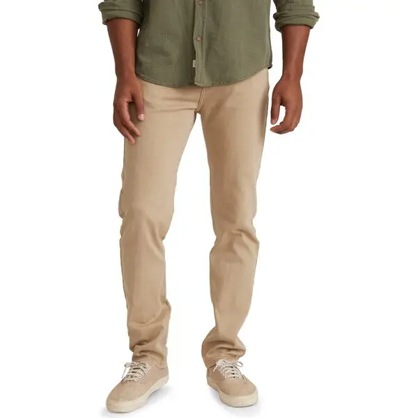 Marine Layer Athletic Fit Five-Pocket Stretch Twill Pants In Khaki
