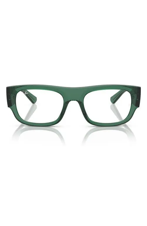 Ray-ban Kristin 52mm Rectangular Optical Glasses - Transparent Green ...