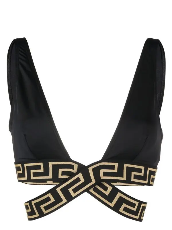 Versace Greca Crossover Bikini Top