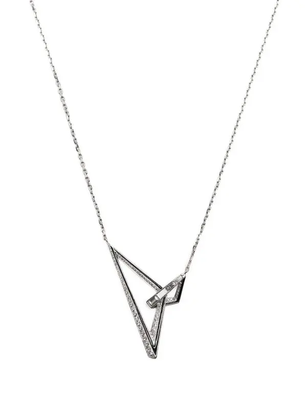 Stephen Webster 18k White Gold Vertigo Obtuse Diamond Necklace - Silver