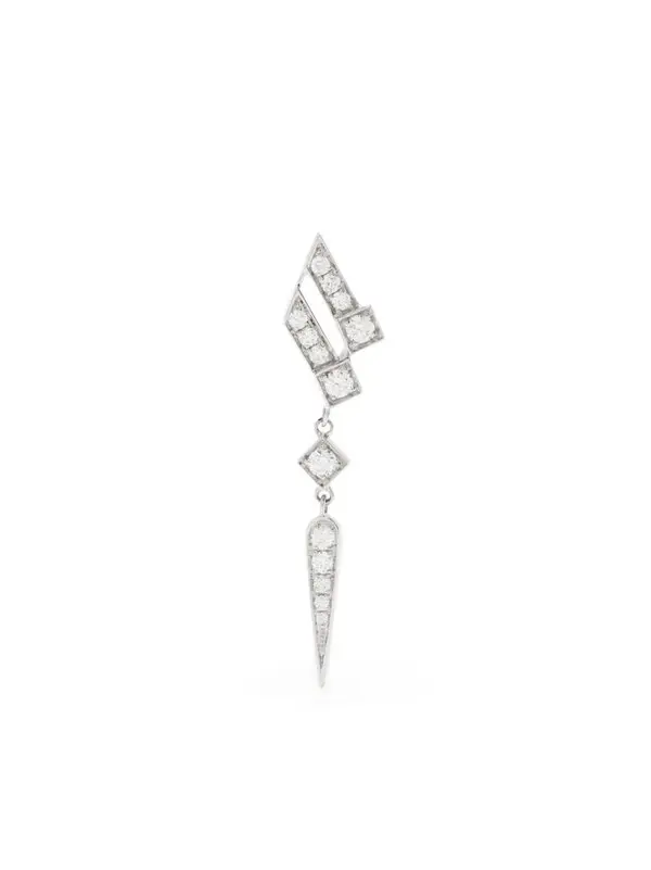 STATEMENT Sterling Diamond Single Drop Earring