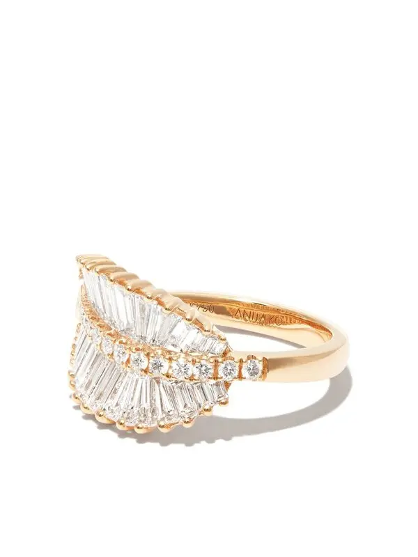 ANITA KO 18k Yellow Diamond Palm Leaf Ring
