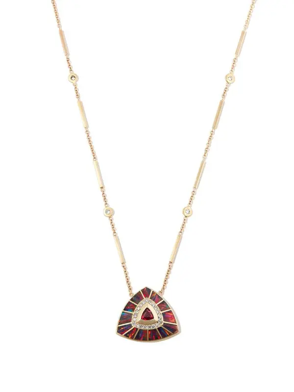 Jacquie Aiche 14k Yellow Diamond And Tourmaline Necklace - Gold