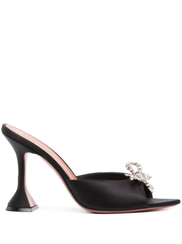 Amina Muaddi Rosie 95 Crystal Mules - Black