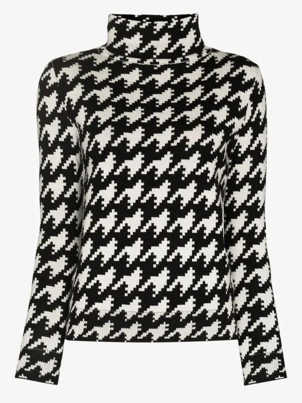 Perfect Moment Houndstooth Merino Wool Sweater