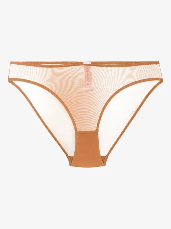 NUBIAN SKIN Tulle Brief Set - Brown | Editorialist