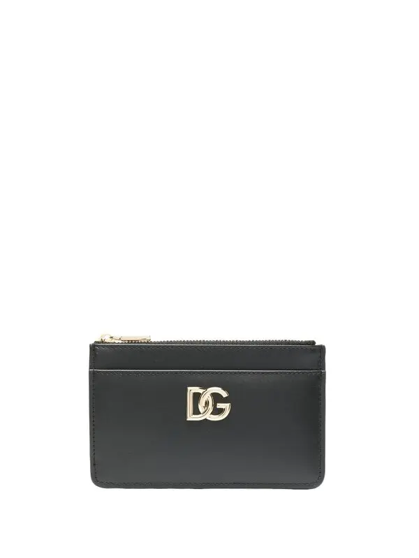 Dolce & Gabbana Logo Leather Card Holder - Black