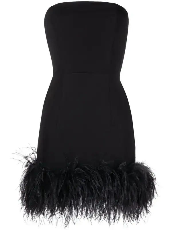 black strapless mini dress with white trim 1990's Dolce & Gabbana Sheer Black Ruched Strapless Mini Dress –  www.alysonrosela.com main image 0
