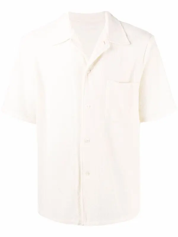 Our Legacy White Short-sleeve Textured Shirt - Neutrals