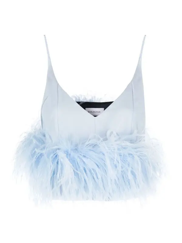 16Arlington Poppy Feather-trimmed Camisole Top