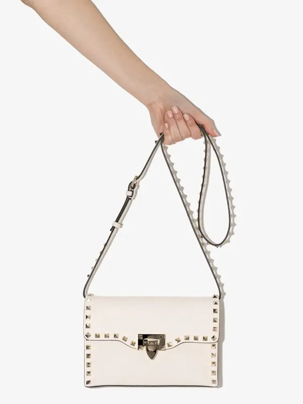 Valentino Garavani Rockstud Small Cross Body Bag - White