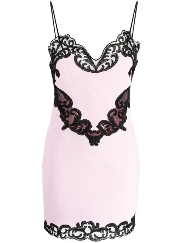 Alexander Wang Cami Lace-Trim Mini Dress - Pink | Editorialist