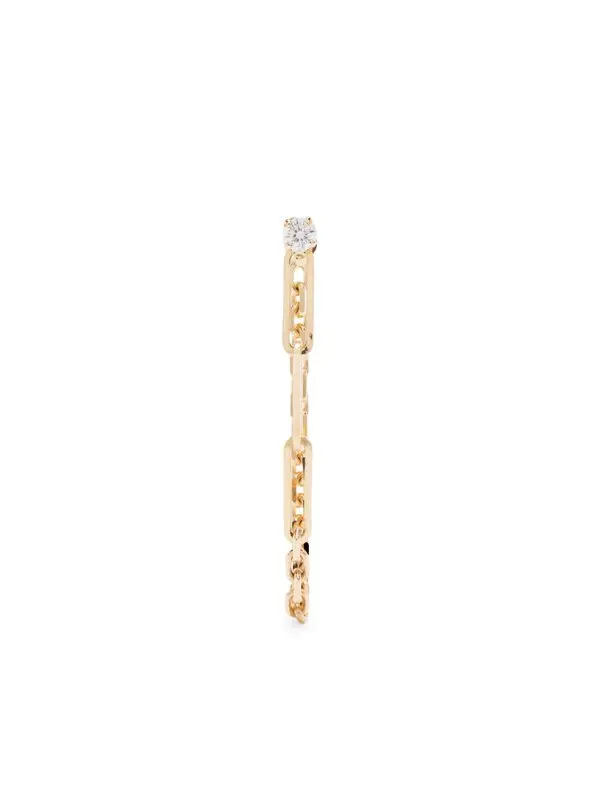 Yvonne Léon 18k Yellow Solitaire Diamond Chain Drop Earring