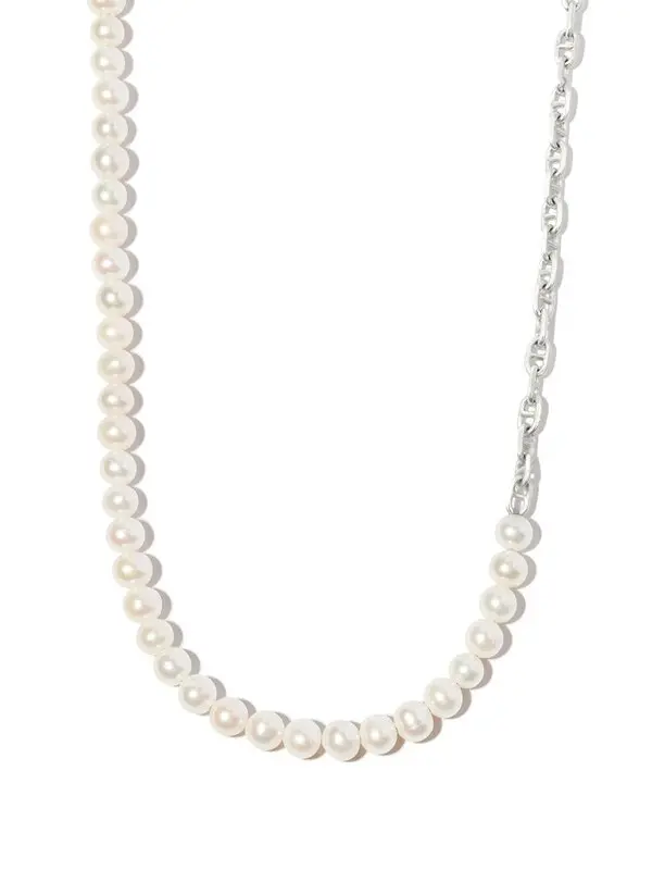 M. Cohen Silver-tone Perla Marinia Pearl Chain Necklace - White