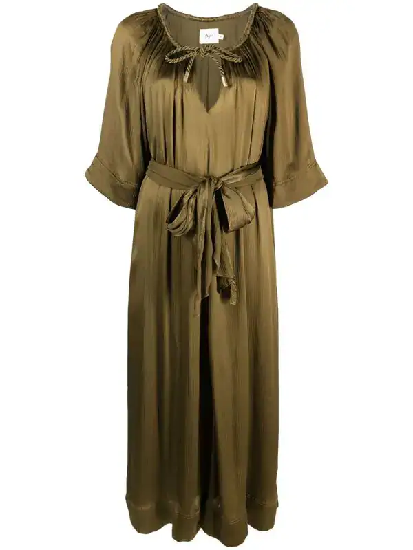 Aje Seraphina Silk Dress - Green | Editorialist