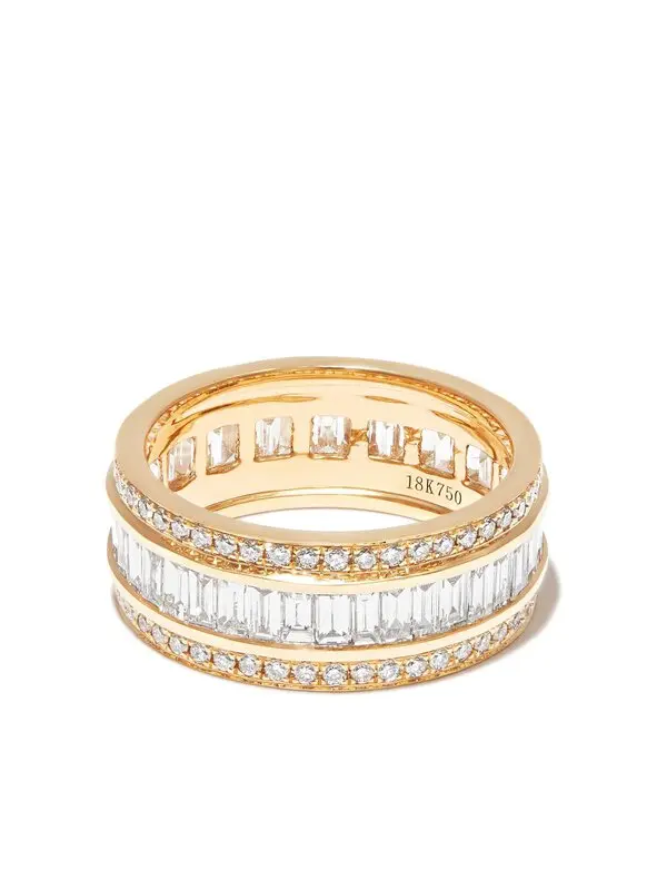 ANITA KO 18k Yellow Stacked Diamond Ring