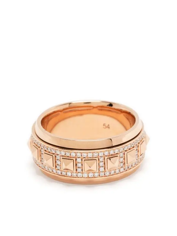 STATEMENT 18k Rose Diamond Rockaway Spinner Ring - Gold