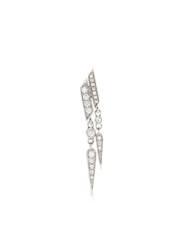 STATEMENT Sterling Anyway Double-drop Diamond Single Earring