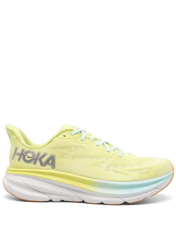 Hoka Yellow Clifton 9 Running Sneakers - Green | Editorialist