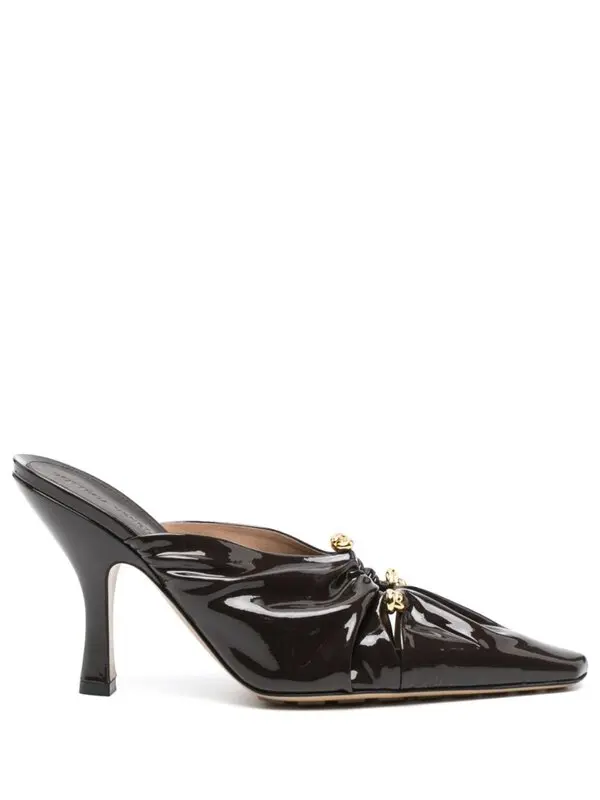 Bottega Veneta Bunnie 90 Leather Mules - Brown