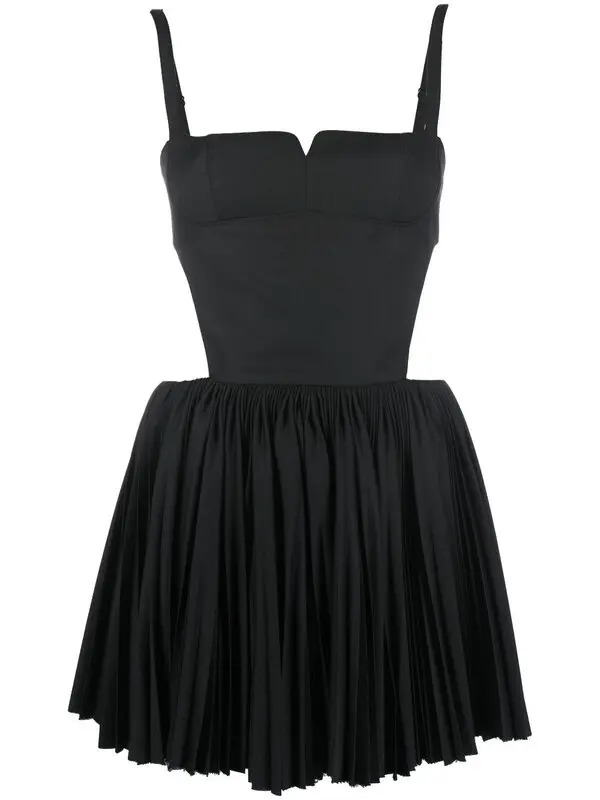 SHUSHU/TONG Open Back Pleated Mini Dress