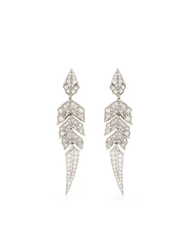 Stephen Webster 18k White Gold Diamond Magnipheasant Drop Earrings