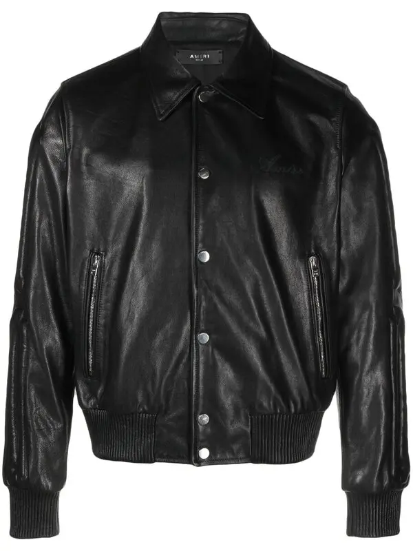 Amiri X Browns Bones Leather Bomber Jacket