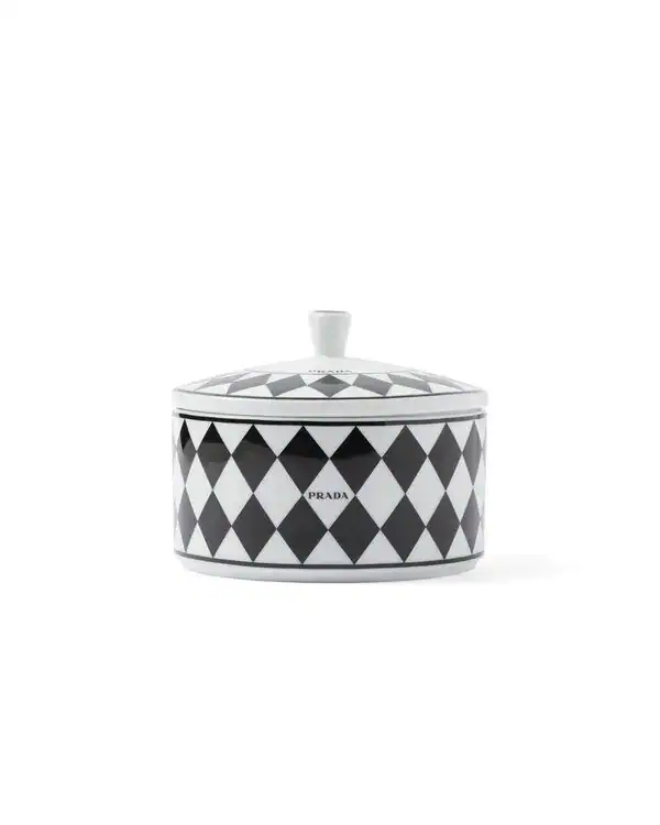 Prada Checkerboard Porcelain Box - White | Editorialist